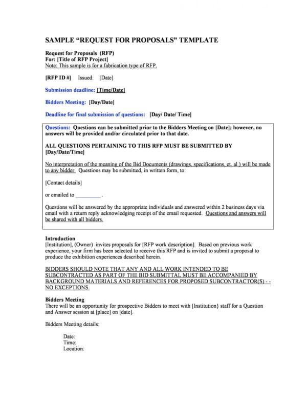 40 Best Request For Proposal Templates & Examples Rpf Government Bid ...
