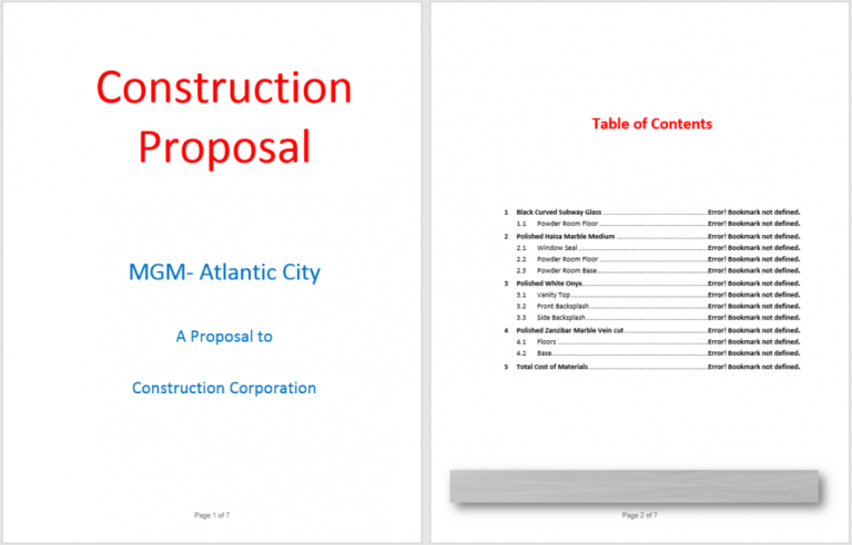 Construction Proposal Template Bid Forms Business Plan For Flooring Bid ...