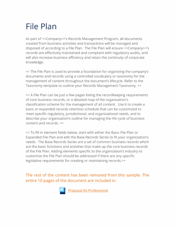 Editable Records Management Expanded File Plan Template 3 Quick Steps ...
