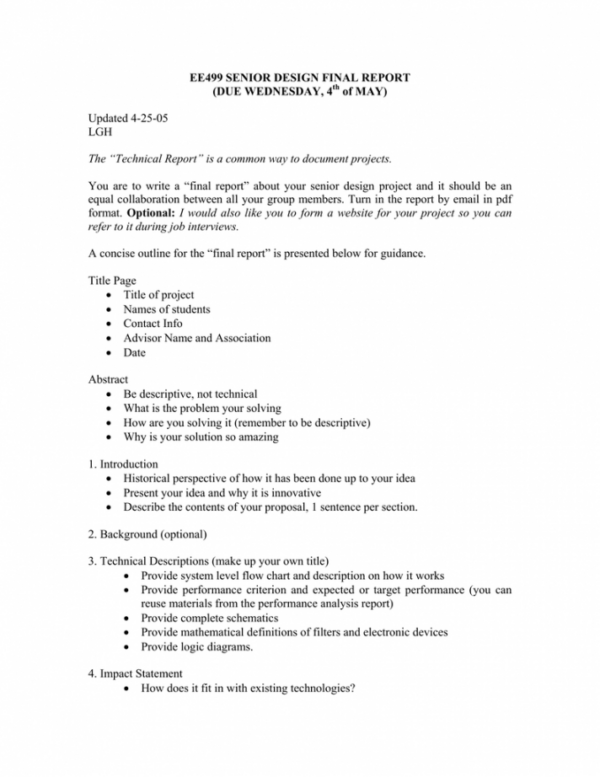 Printable Ee499 Senior Design Final Report Due Wednesday 4 Of May ...