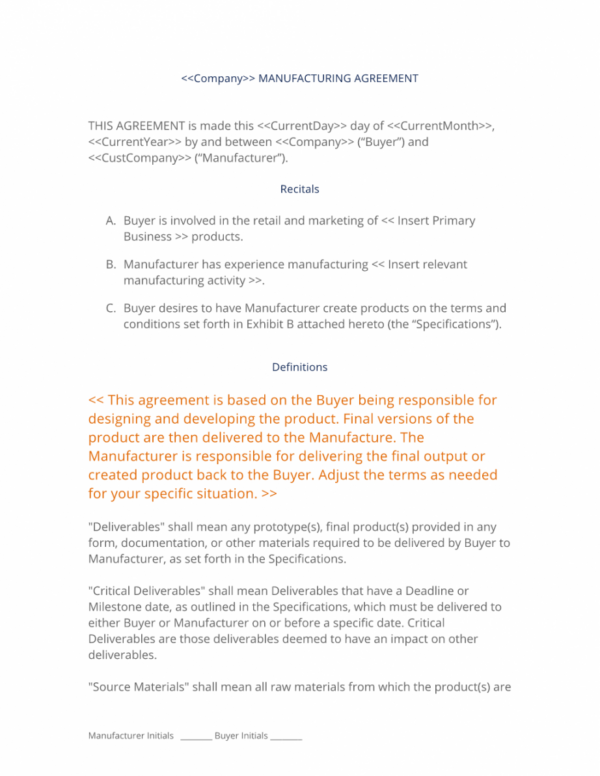Printable Manufacturing Contract 3 Easy Steps Contract Manufacturing ...