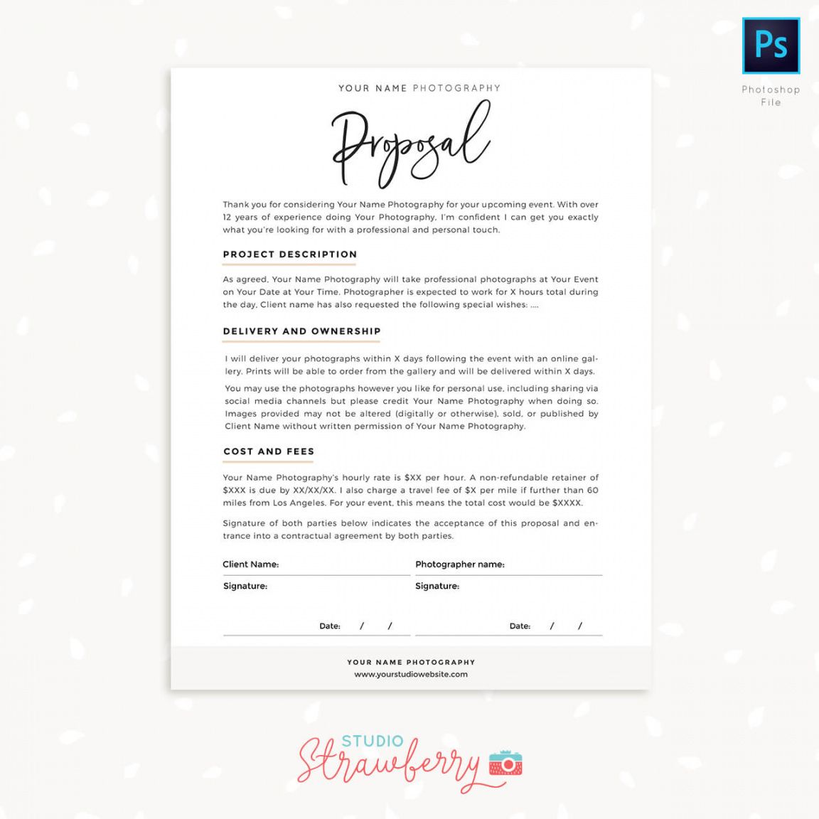 Photography Proposal Template Free Download