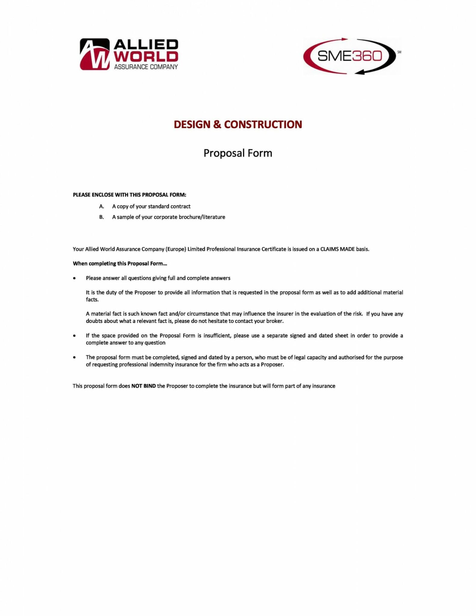 Construction Design Build Proposal Template