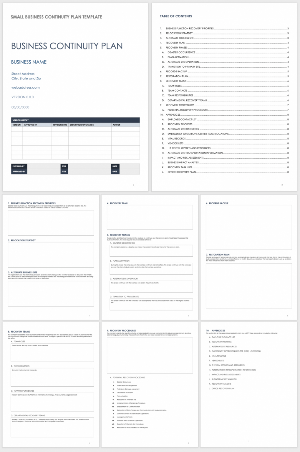 Sample Business Continuity Plan Template Sample Business Continuity Plan Template