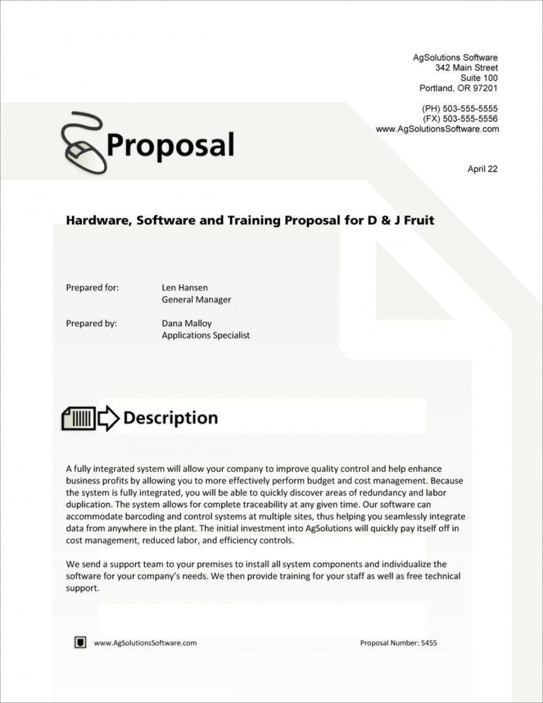 Software Training Proposal Template