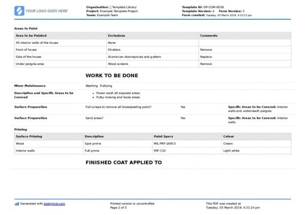 Sample Painting Proposal Sample And Free Customisable Template Painting ...