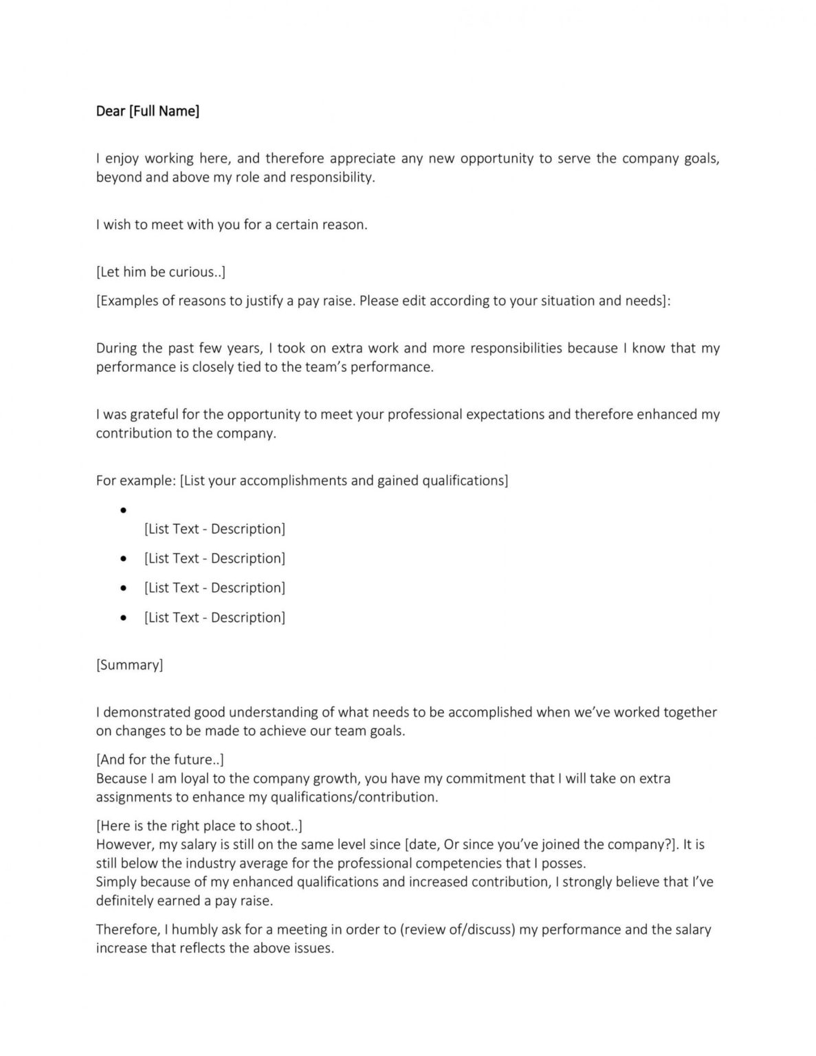 50 Best Salary Increase Letters How To Ask For A Raise? Salary Increase ...
