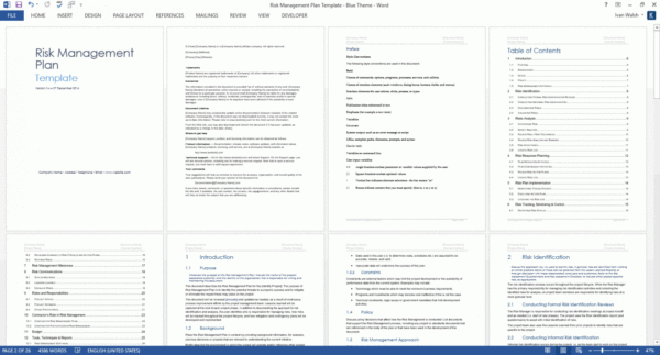 Editable Risk Management Plan Templates Risk Management Policy And ...