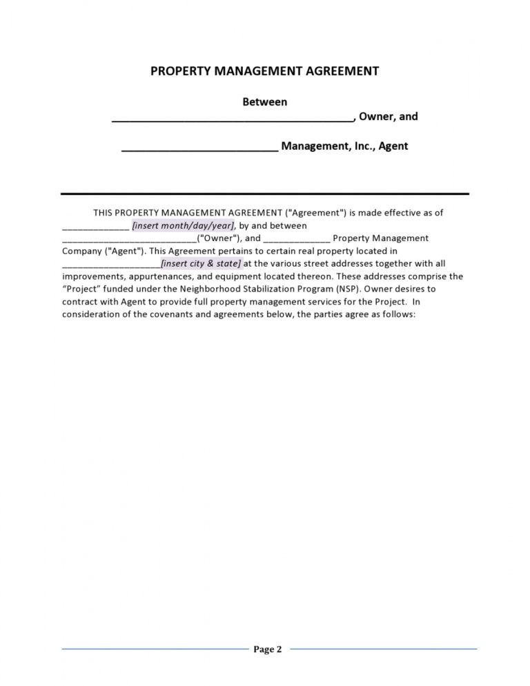 Sample 42 Simple Property Management Agreements Word Pdf Building Management Contract Template ...