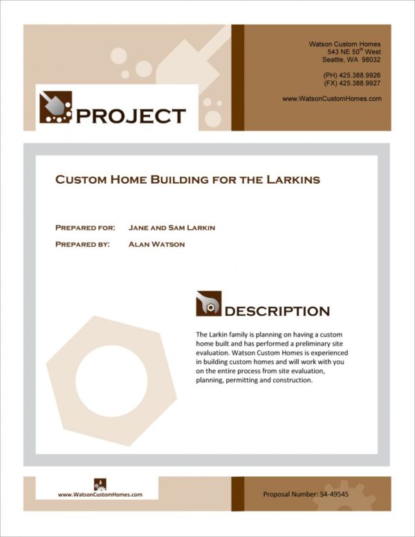 Custom Home Building Proposal 5 Steps Residential Construction Proposal ...