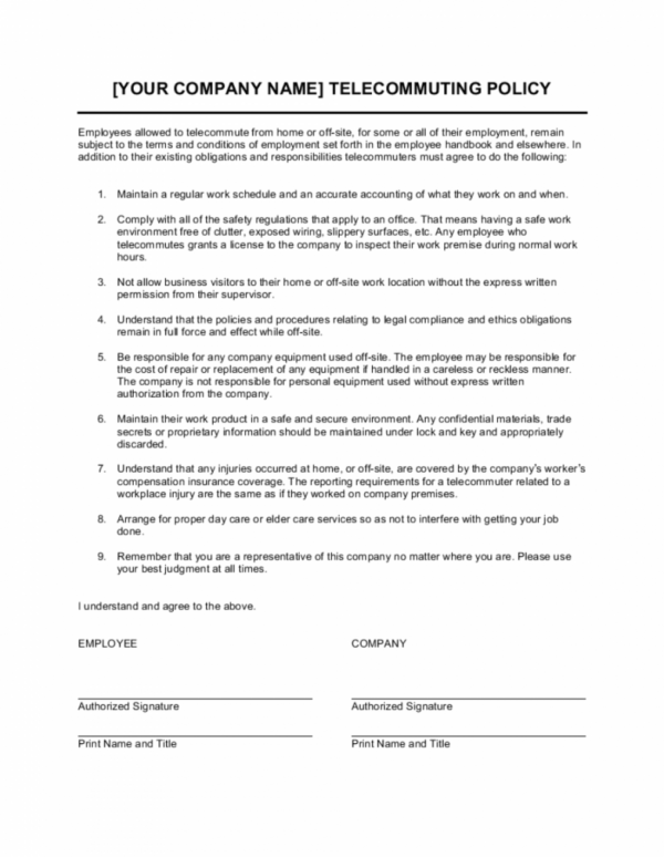 Free Telecommuting Policy Template By Businessinabox™ Telecommuting ...
