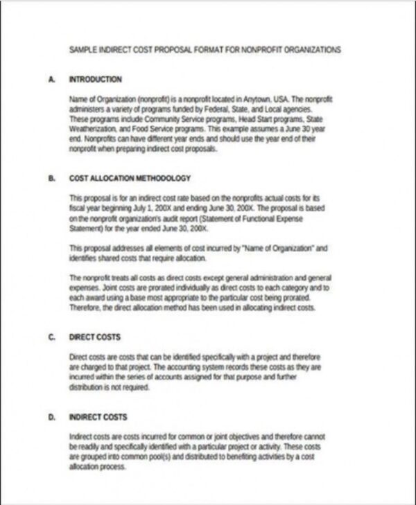 Sample Nonprofit Proposal Template Examples Non Profit Project Proposal ...