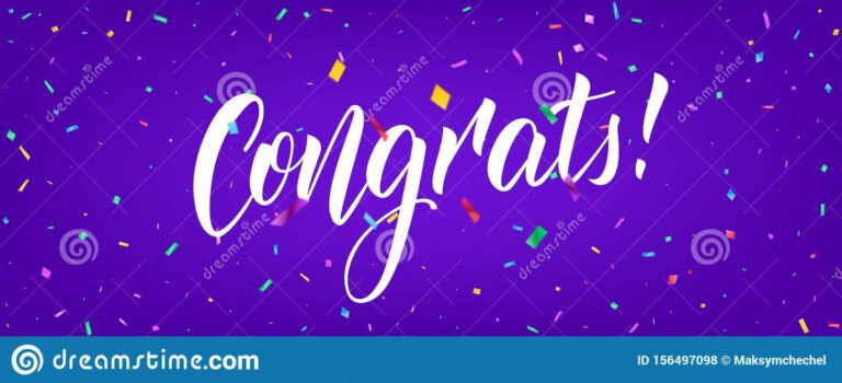 Congratulations Banner Design With Confetti And Congrats ...
