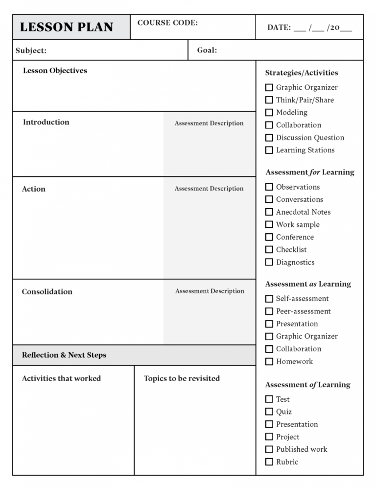 Lesson Plan Template Download In Word Or Pdf Top Hat Classroom Proposal ...