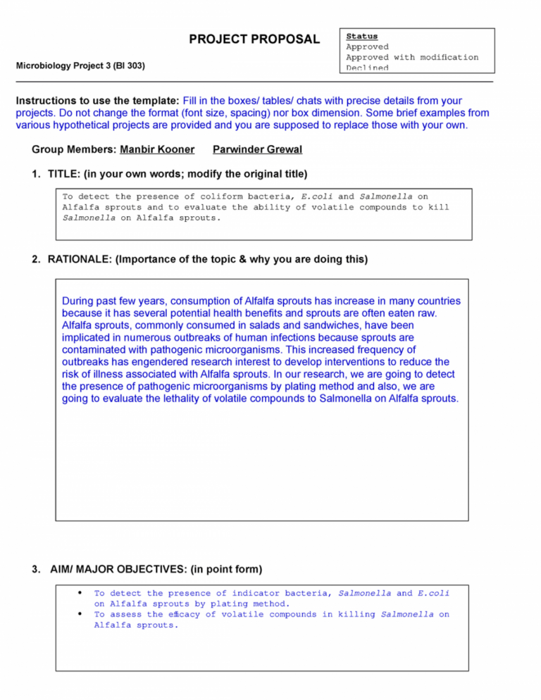 College Course Proposal Template