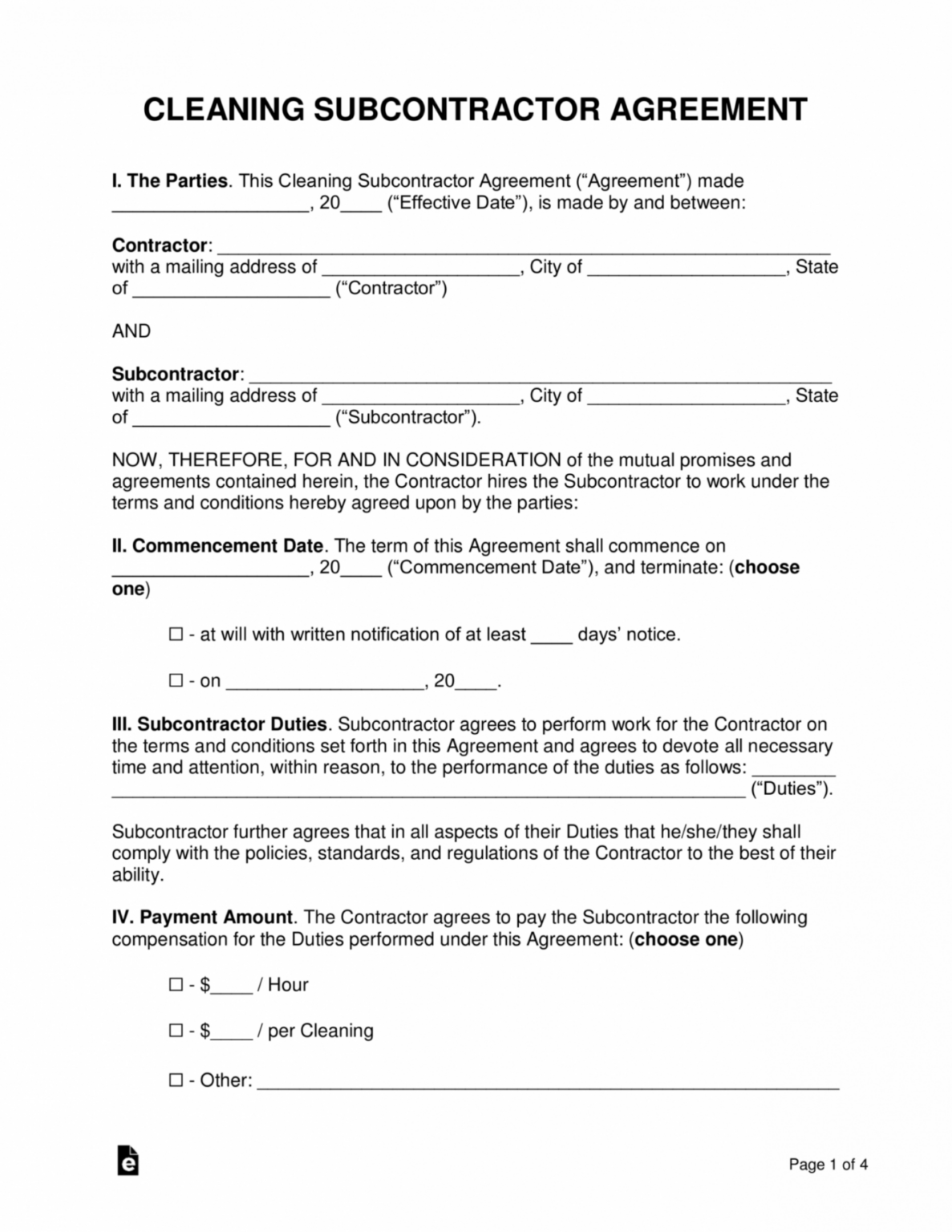 Subcontractor Bid Proposal Template