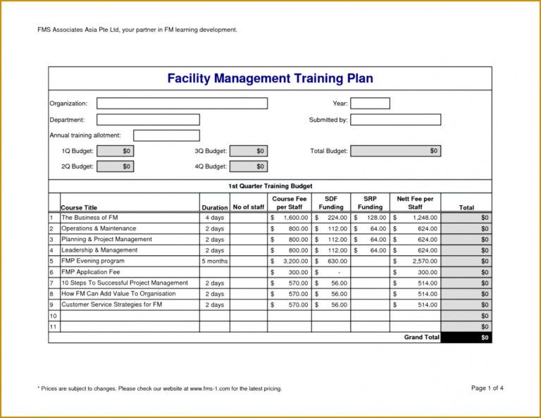 Training Program Workshop Proposal Template