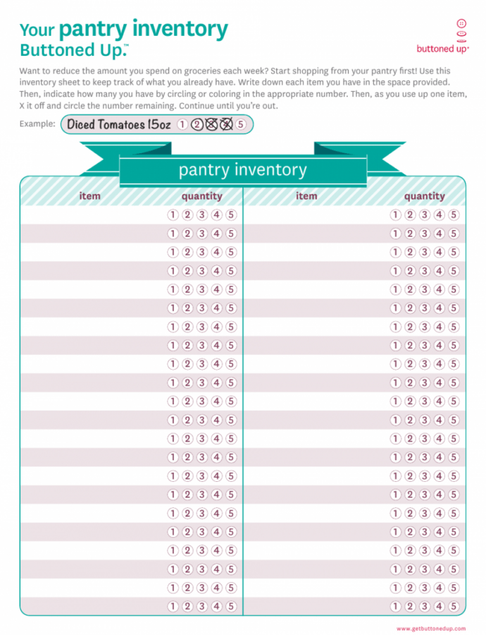 Free Pantry Inventory Spreadsheet Template Download Printable Pdf ...