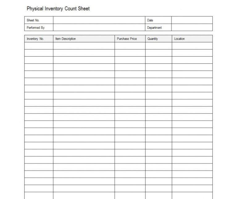 Printable Sample Inventory Sheet Sample Inventory Sheets And Tool ...