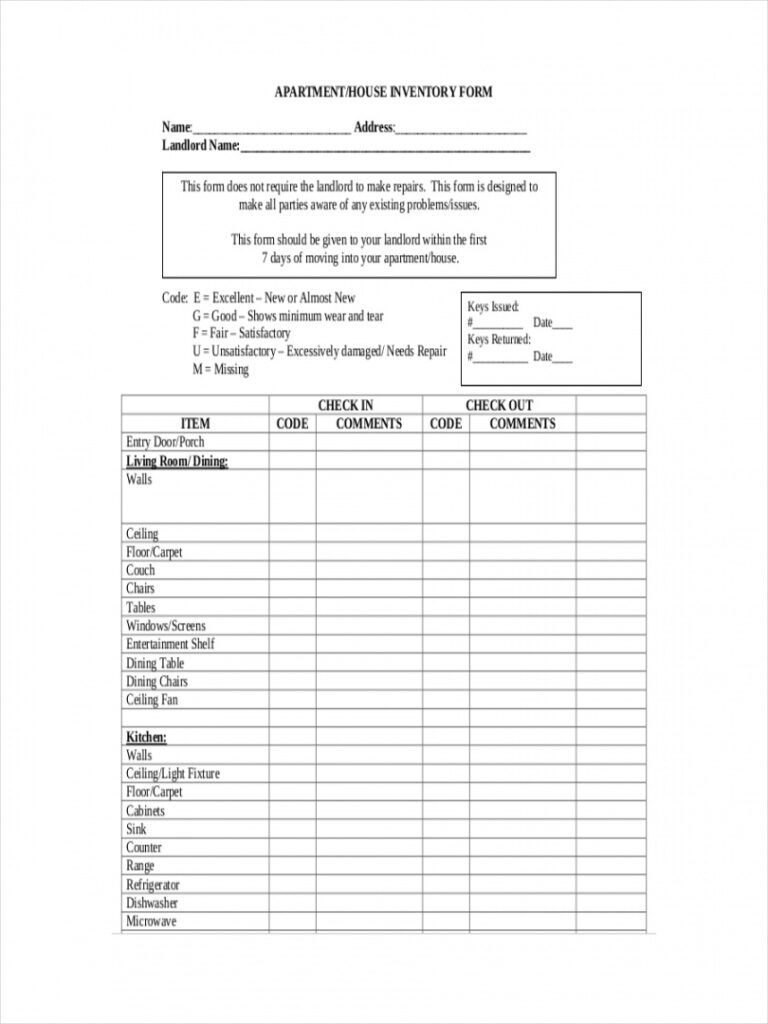 Sample Free 8 Rental Inventory Examples & Samples In Pdf Examples ...