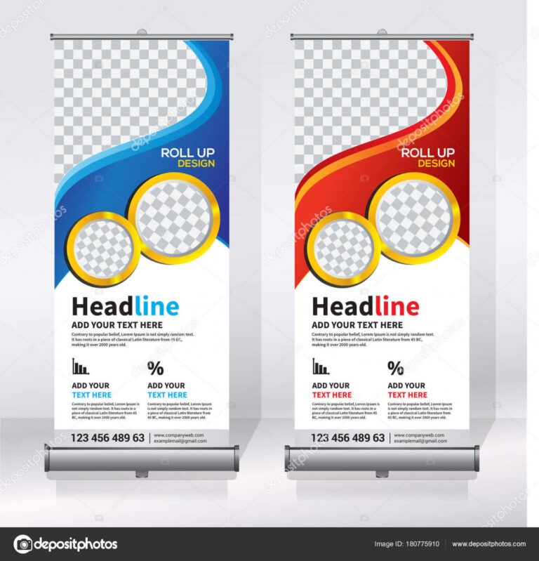 Sample Roll Banner Design Template Vertical Abstract Background Pull ...