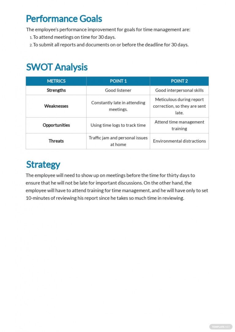 Performance Management Plan Template