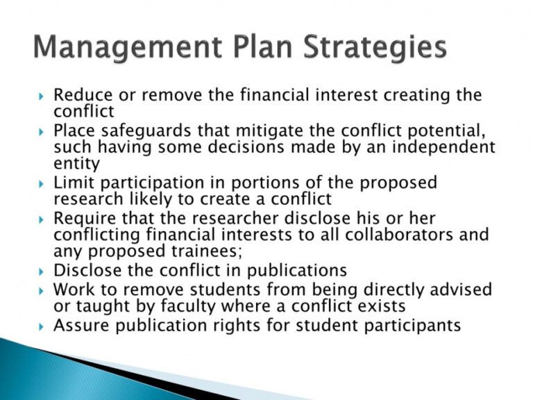 Conflict Of Interest Management Plan Template