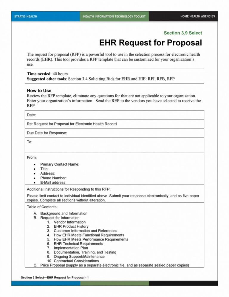 Government Request For Proposal Template