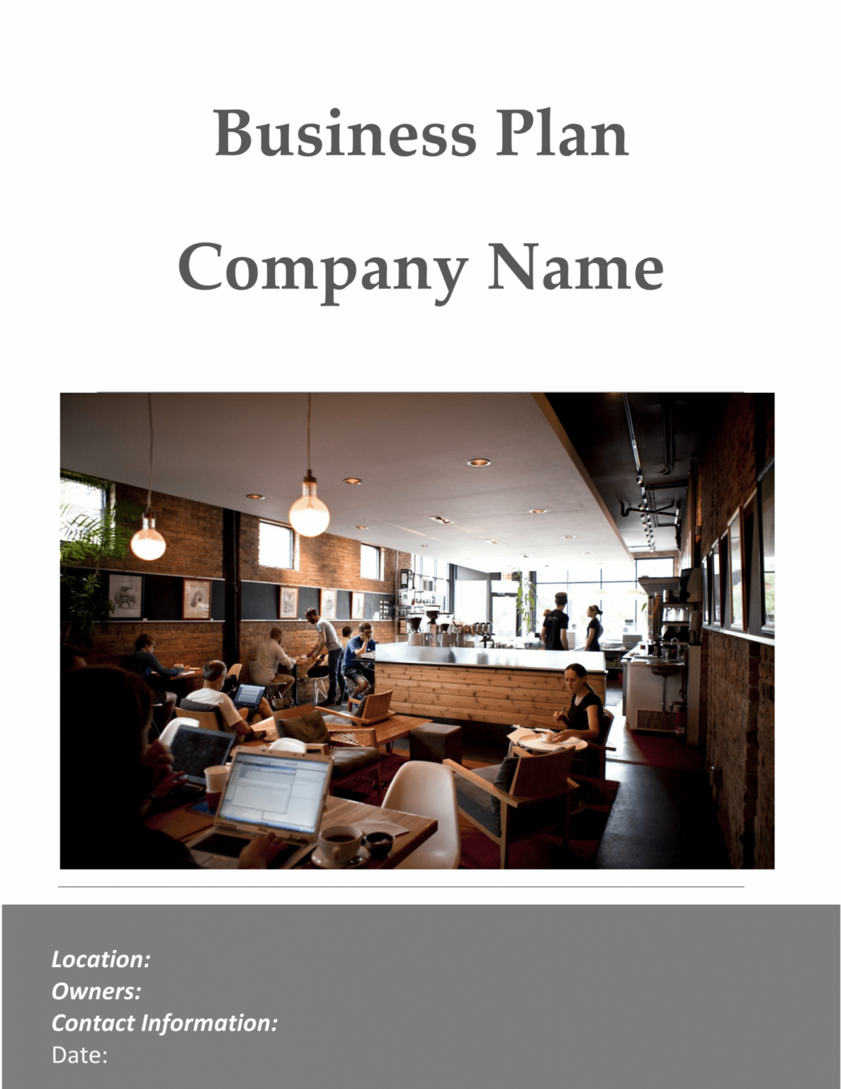 Printable Coffee Shop Business Plan Sample Pages Black Box Business ...