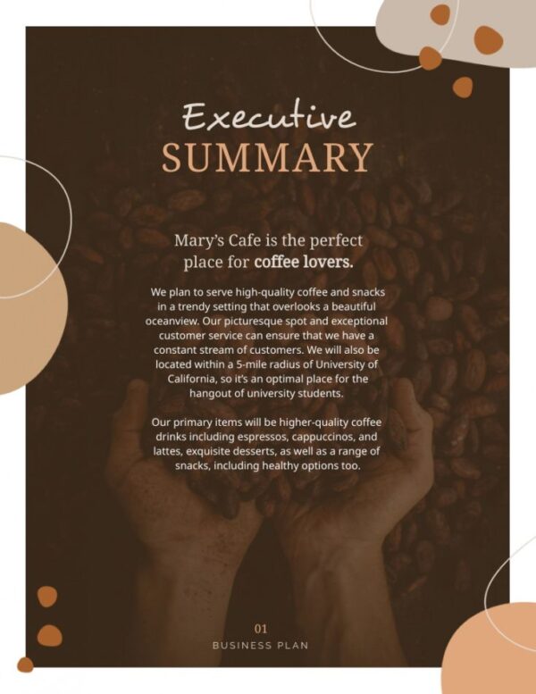 Printable Coffee Shop Business Plan Template Visme Coffee Shop Business ...