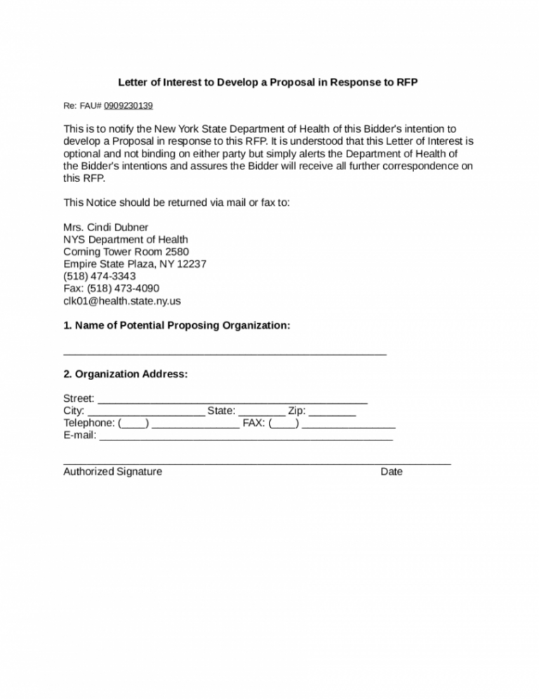 Expression Of Interest Proposal Template