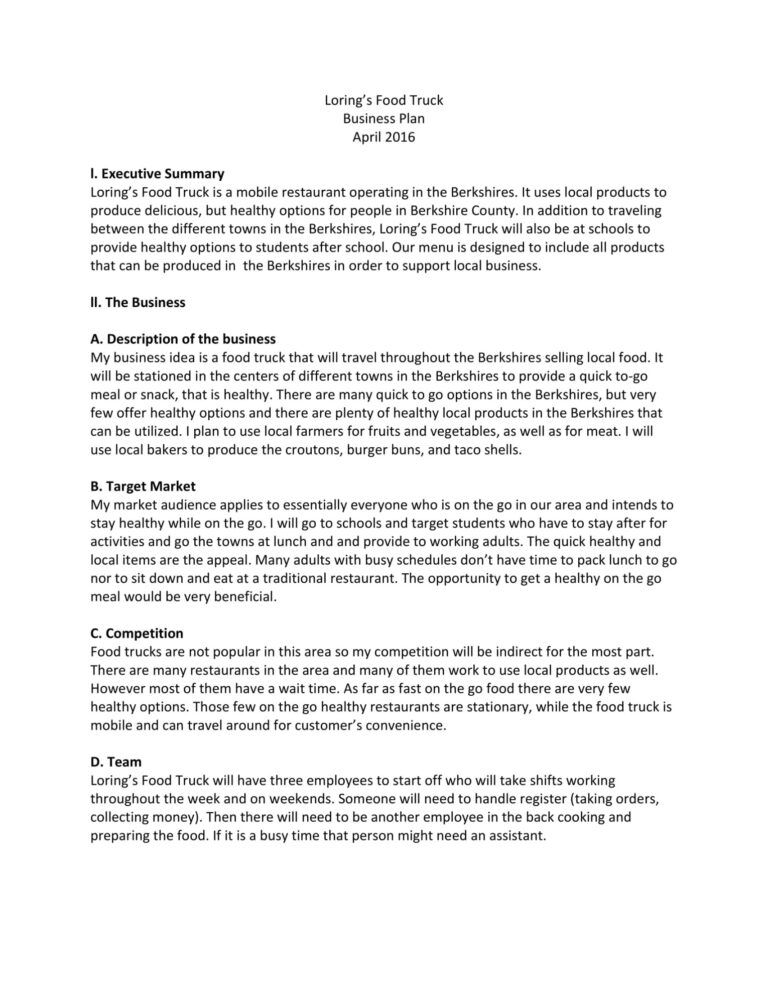Food Cart Business Proposal Template
