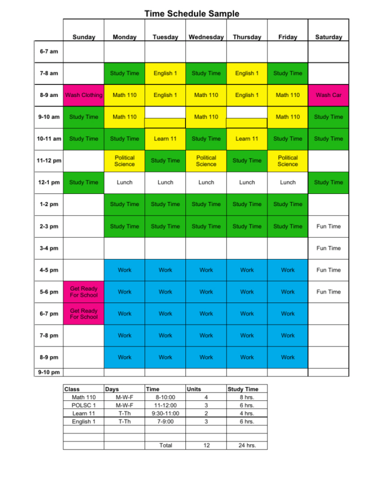 Free Time Management Schedule Template Download Printable Pdf ...