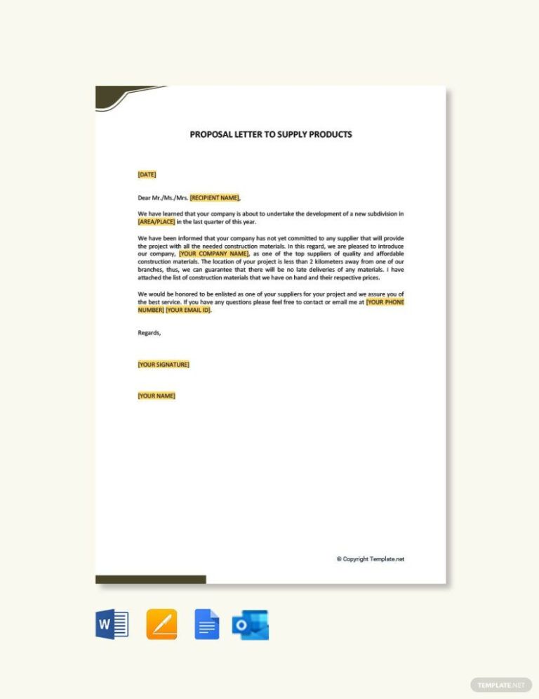 Water Supply Project Proposal Template