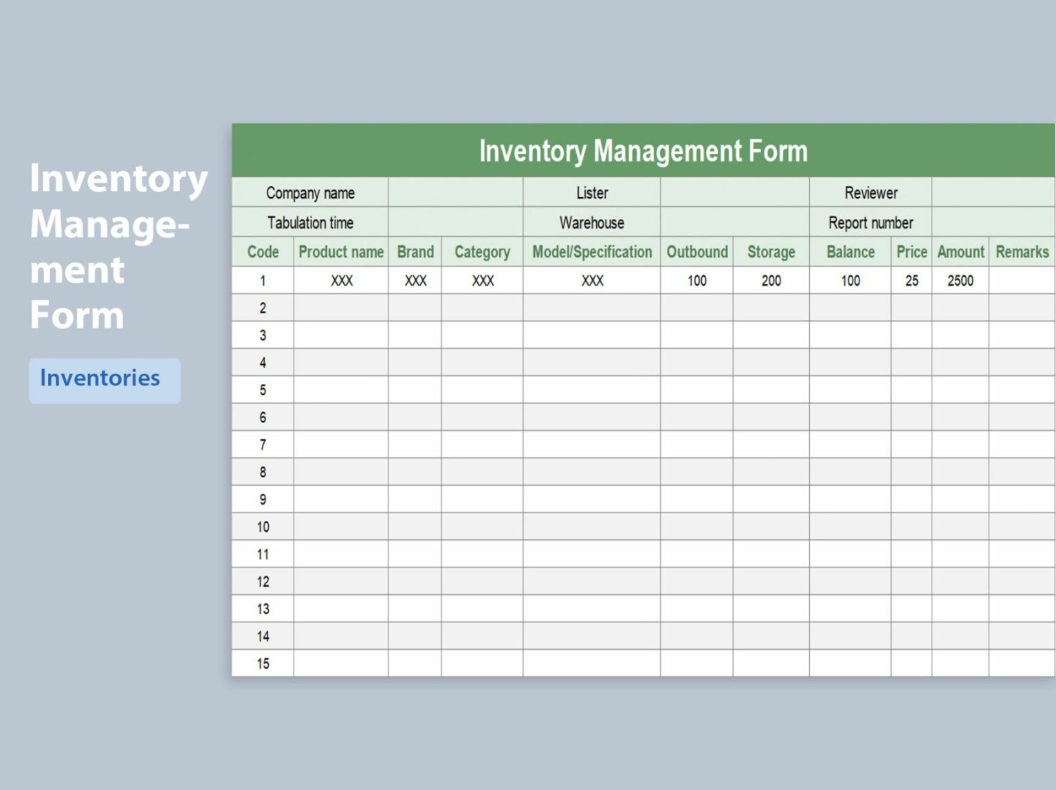 Excel Inventory Templates Removal Inventory List Template - Ikase