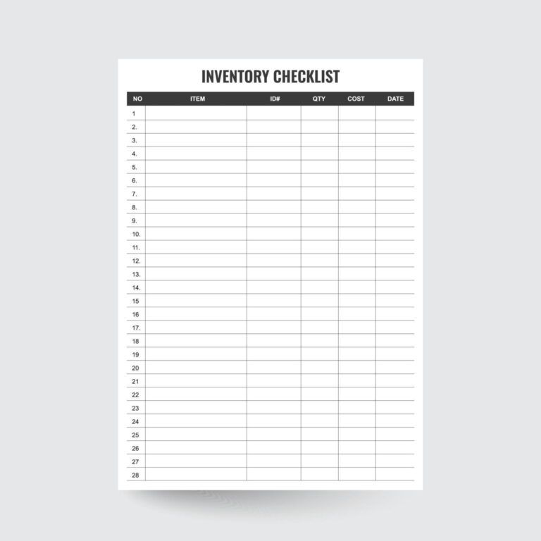 Electrical Inventory List Template