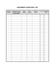 Dental Supply Inventory List Template