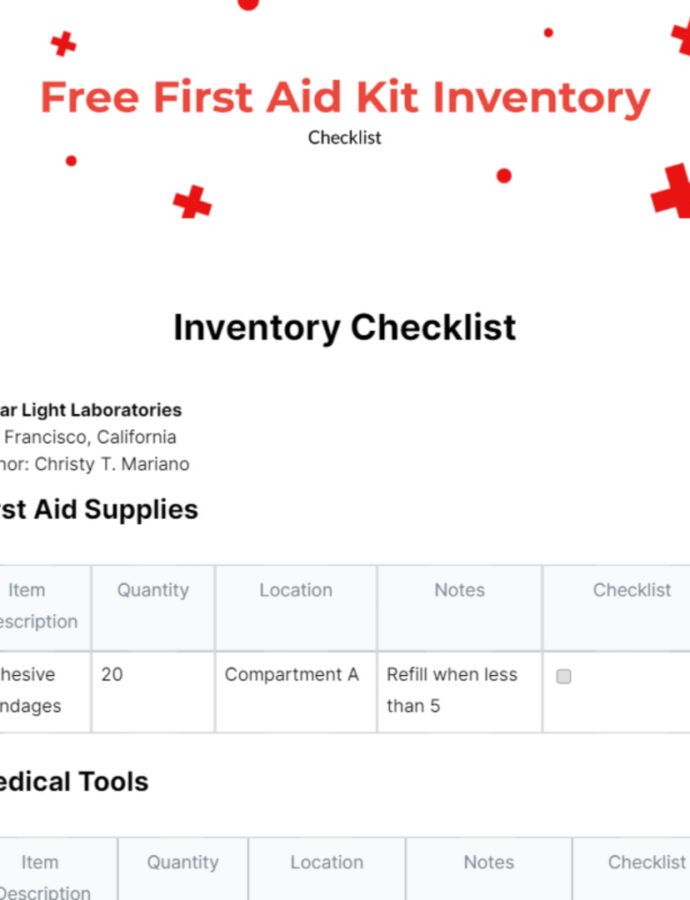 Key Inventory List Template