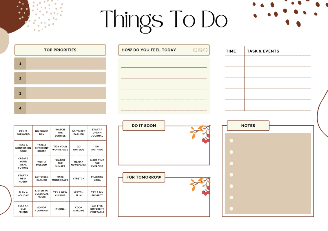 ADHD To Do List Template