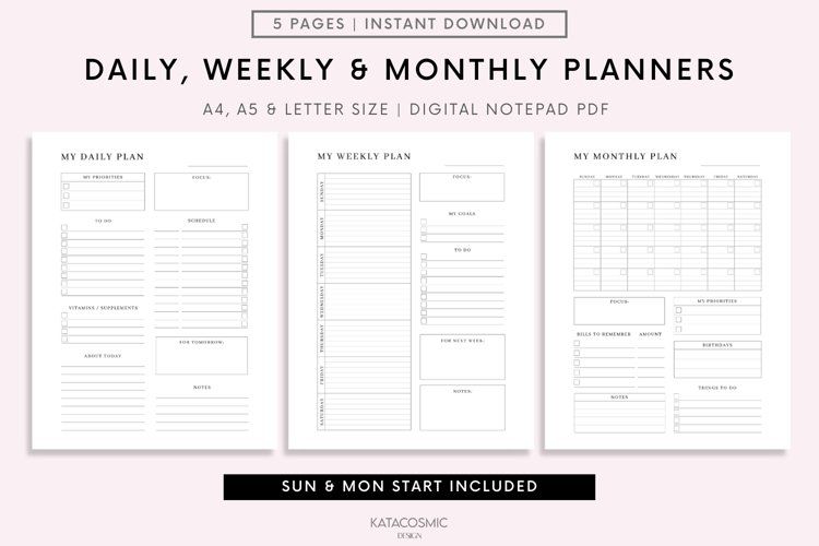 Daily Weekly Monthly To Do List Template