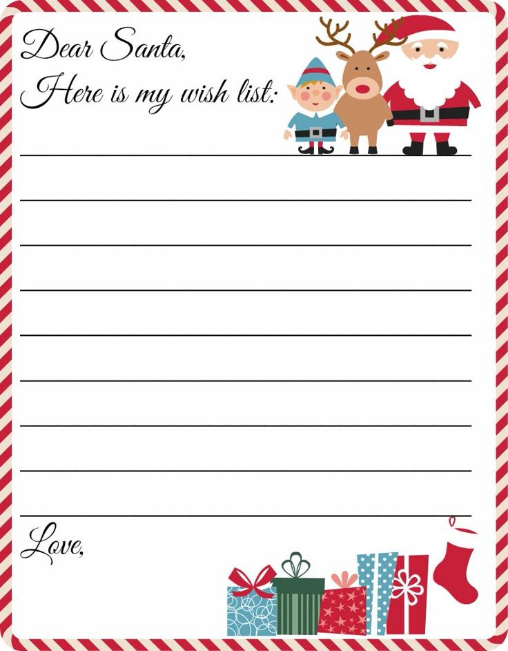 Santa Claus Christmas List Template